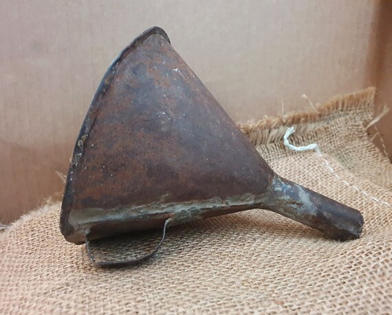 Vintage Rusty Metal Funnel Industrial Decor Antique Funnel - Etsy