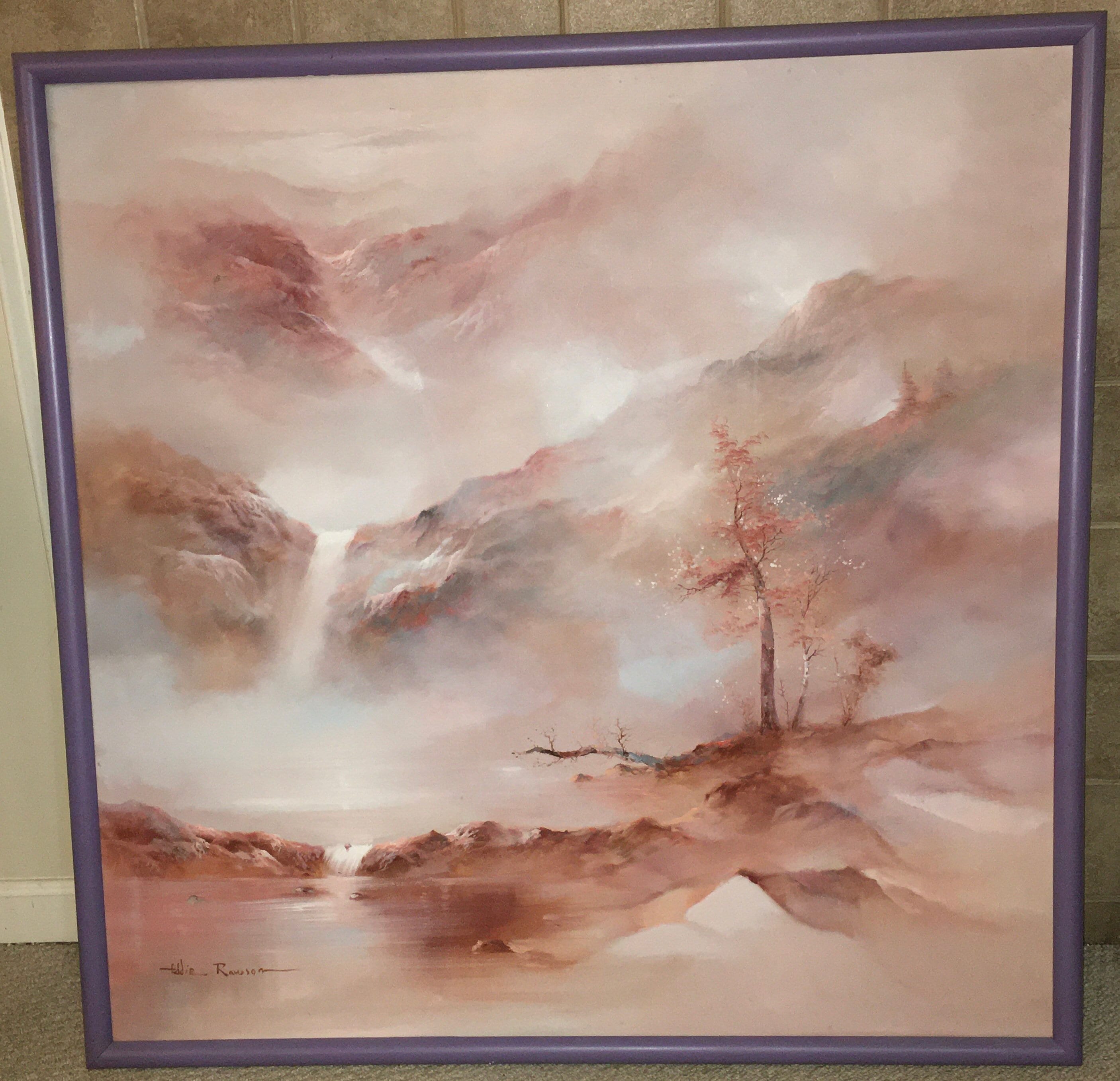 Eddie Rawson signed Oil landscape Painting Anco built frame - Etsy 日本