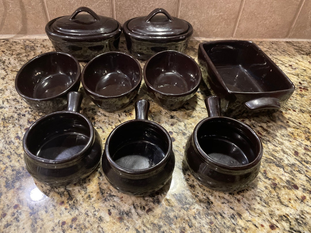 Set 11 Vintage Dark Brown Stoneware Made in Taiwan - Etsy
