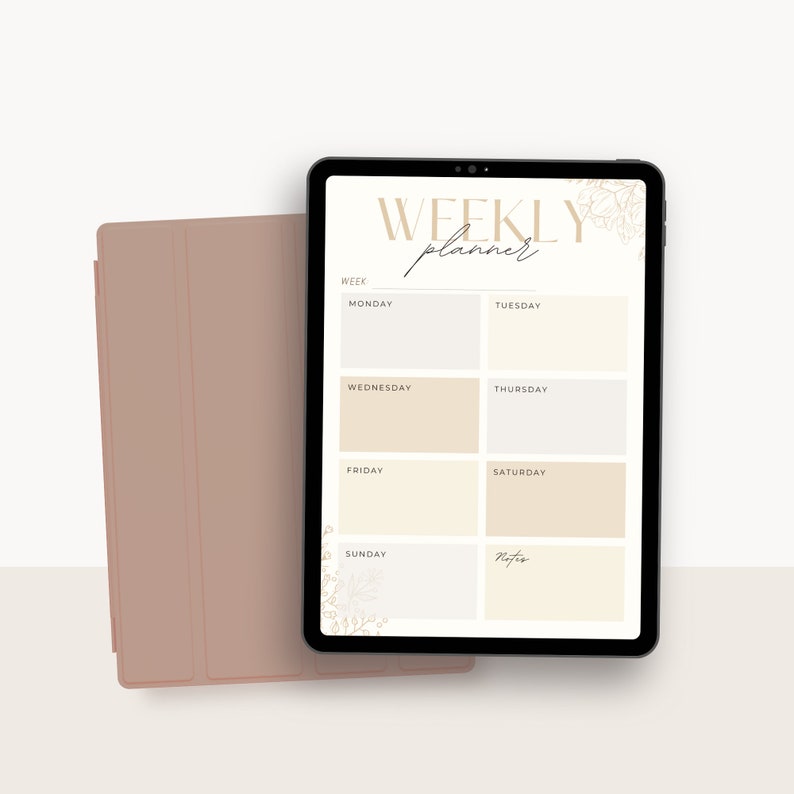 Weekly Planner, Days of the Week, Notes, Digital Planner, Instant PDF ...