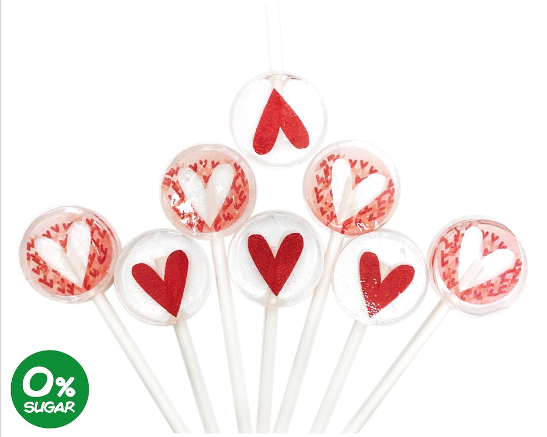 10ct Heart Lollipops: Sugar-free Treat. SWEET CLEAN TEETH - Etsy