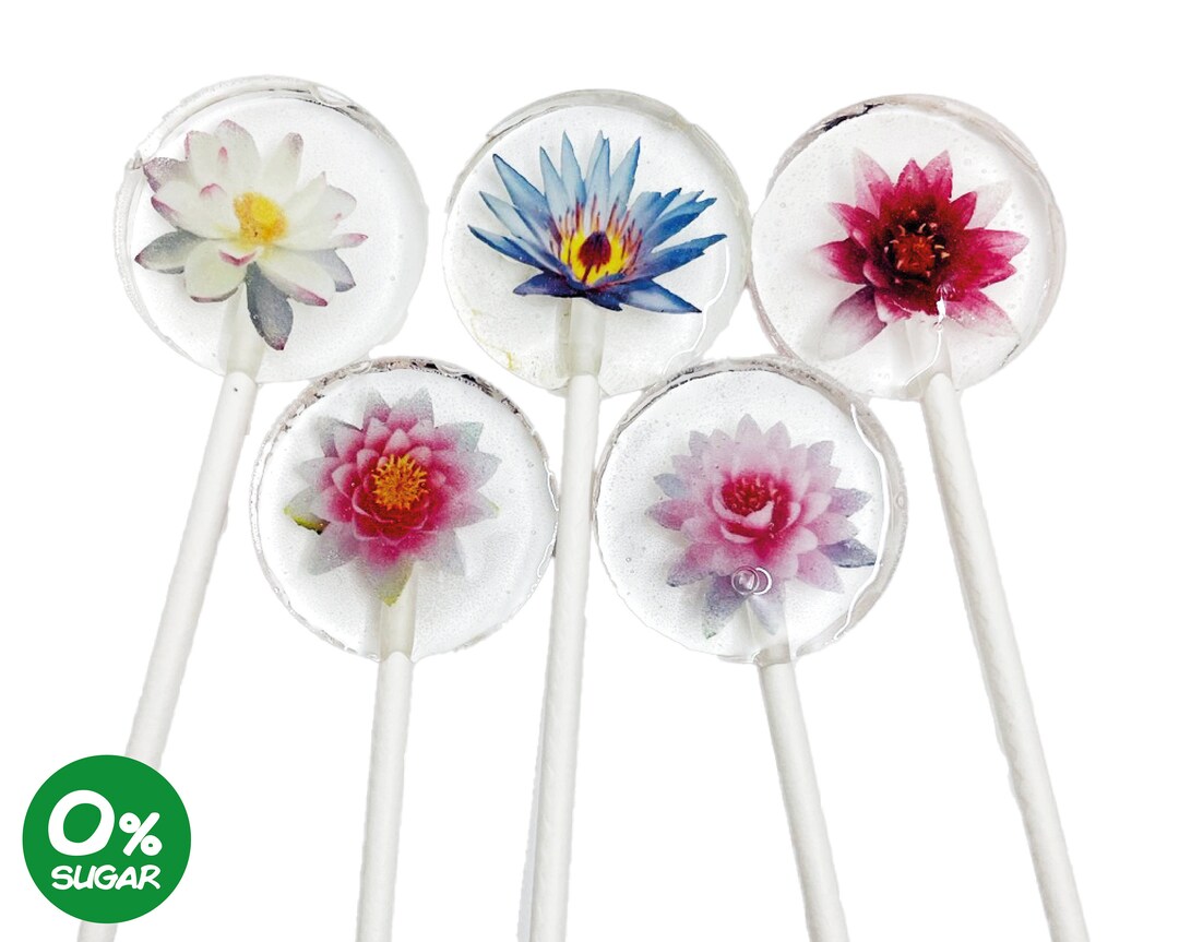 10ct Lotus Flower Lollipops: Sugar-free Treats. SWEET CLEAN TEETH - Etsy