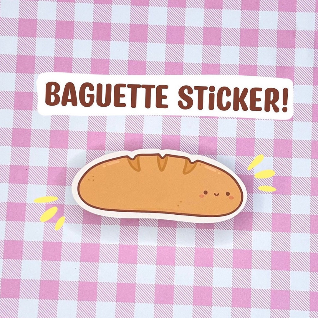 Cute Baguette Sticker || Weatherproof Matte Sticker - Etsy