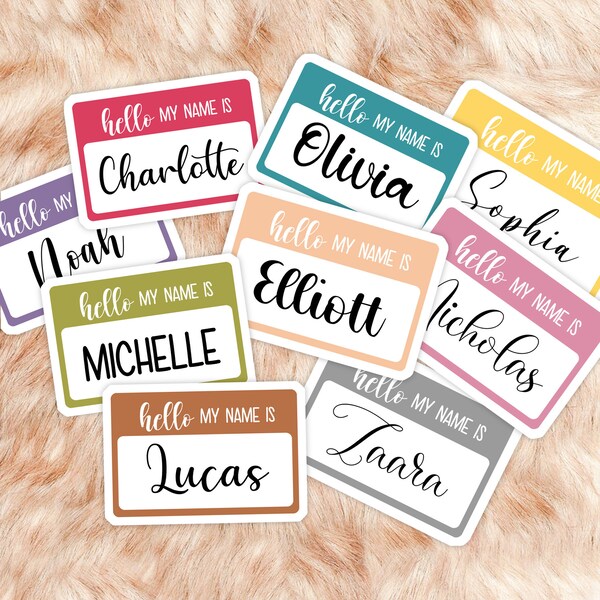 Name Tag Stickers - Etsy