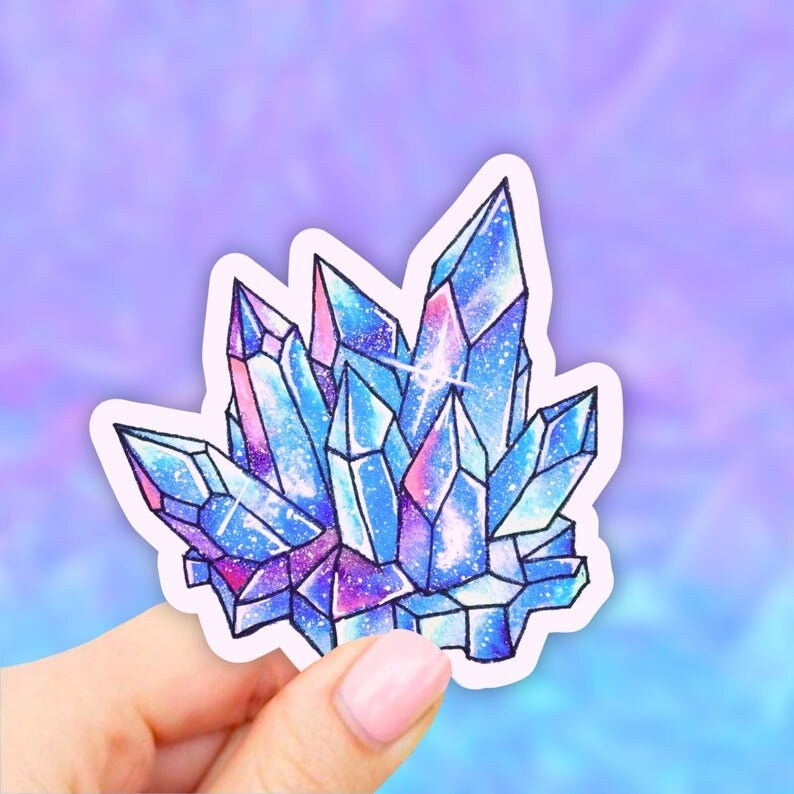 Galaxy Crystal Sticker Aesthetic Stickers Laptop Decal | Etsy