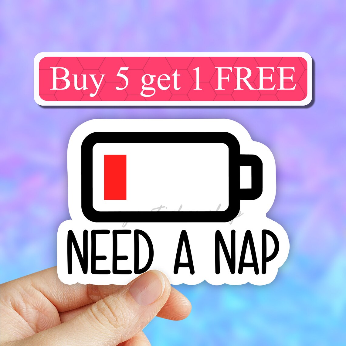 Need a Nap Battery Sticker Funny Battery Stickers Funny Nap | Etsy