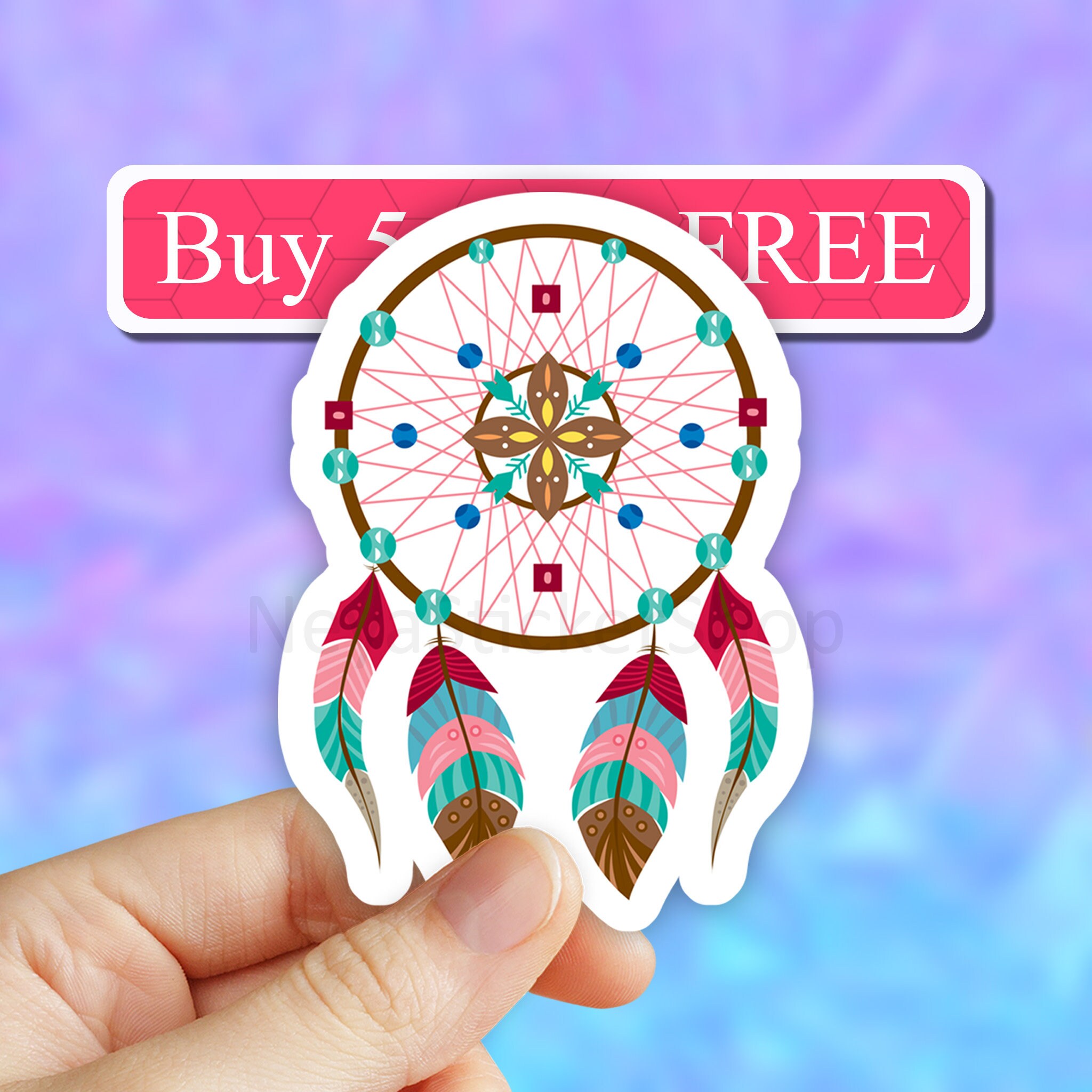 Colorful Dream Catcher Sticker Laptop Stickers Aesthetic - Etsy