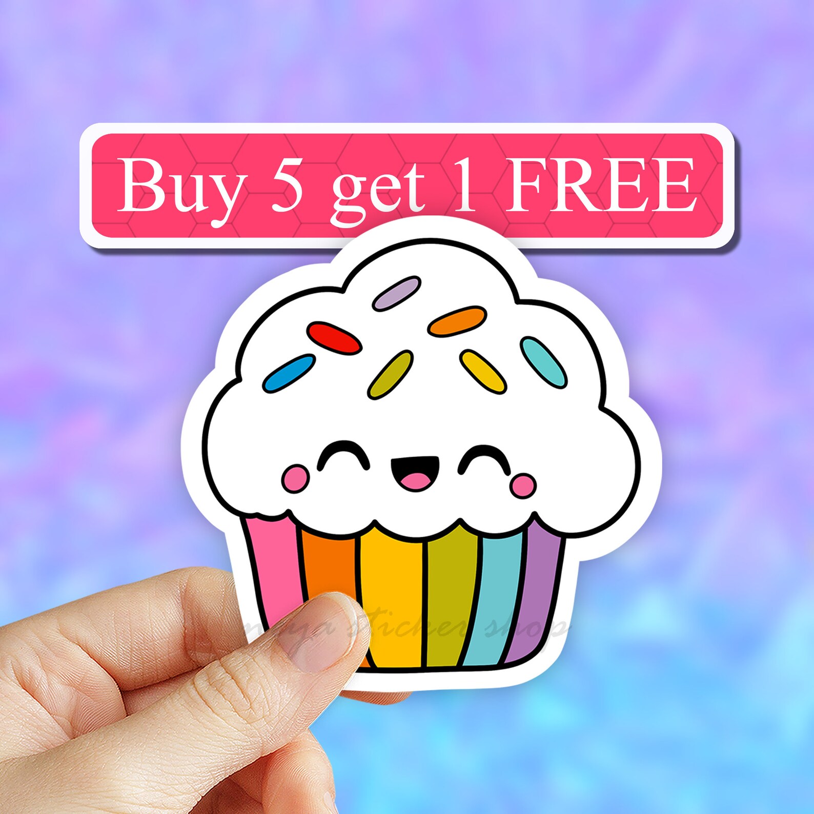 Cute Cupcake Sticker Waterbottle Stickers Laptop Stickers - Etsy