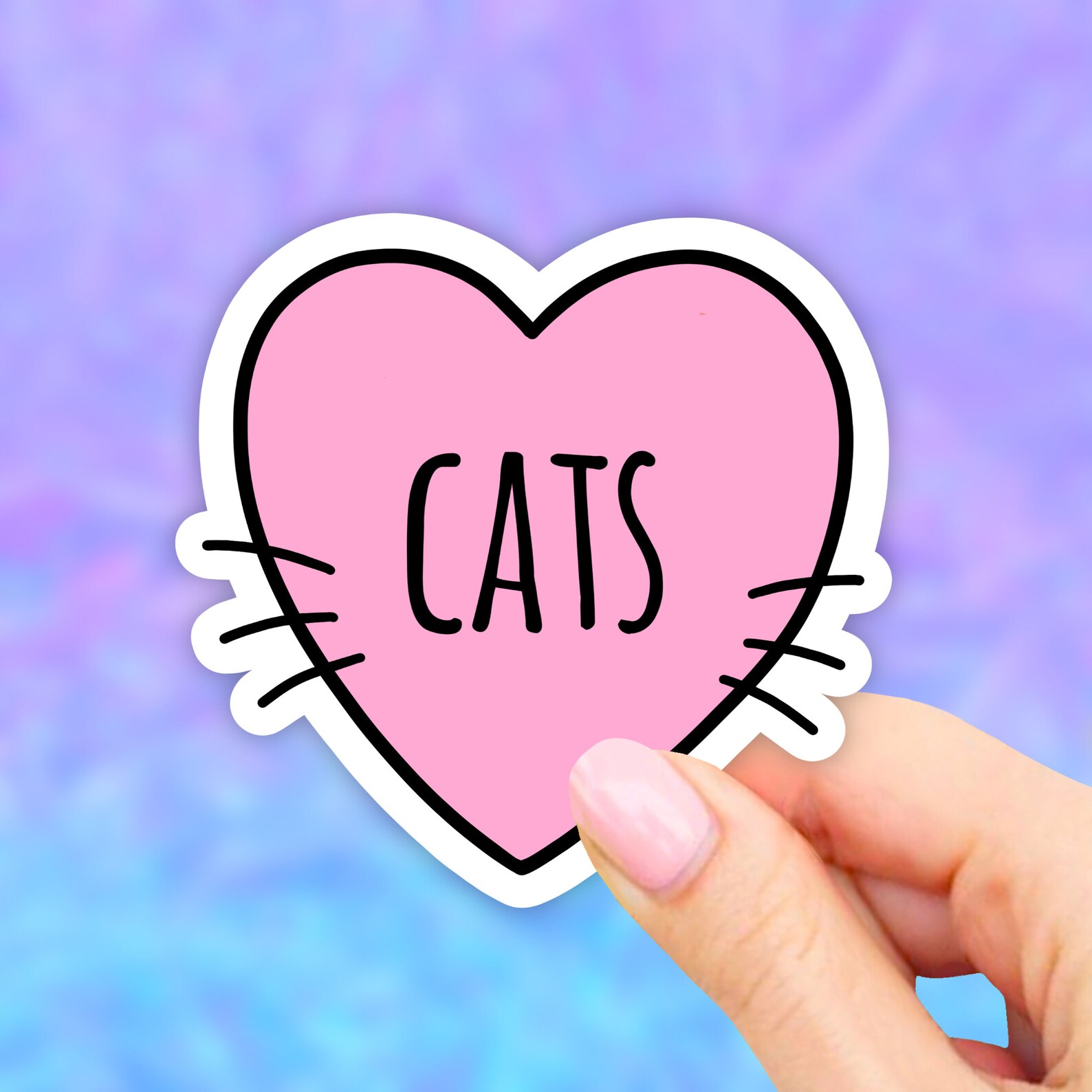 Cat Heart Sticker Cat Stickers Pet Stickers Cat Mom - Etsy