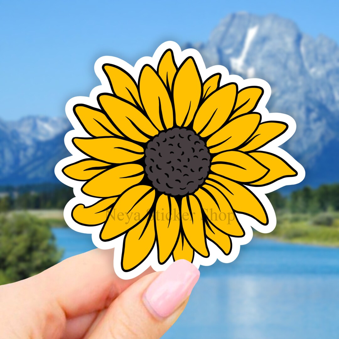 Sunflower Sticker Yellow Aesthetic Stickers VSCO Stickers - Etsy