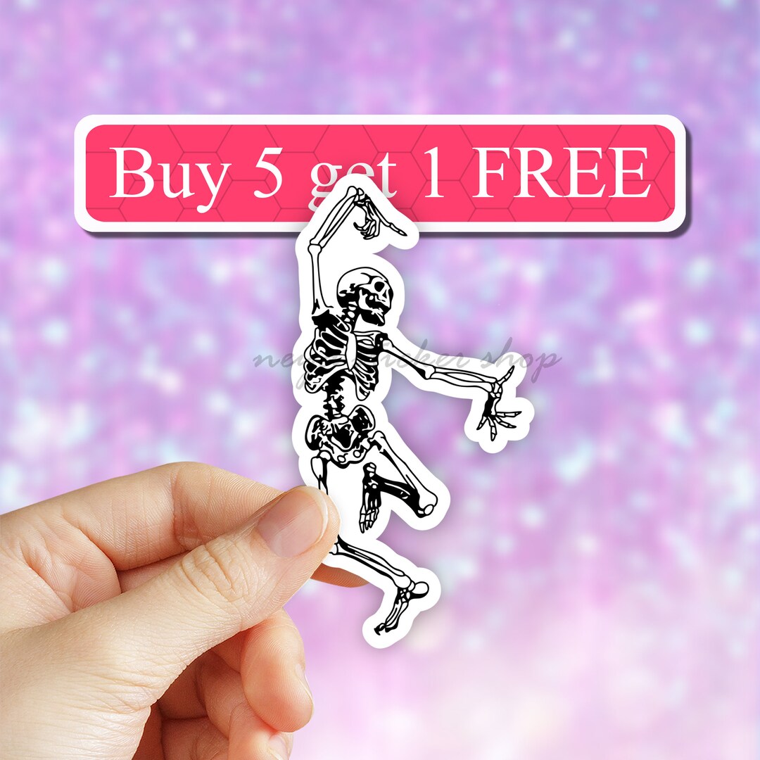 Dancing Skeleton Sticker, Vinyl Stickers, Meme Sticker, Dance Funny ...