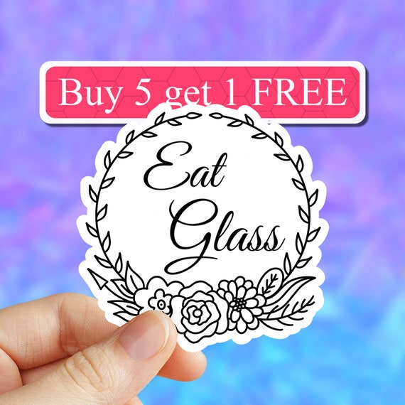 TV Show Sticker Eat Glass Sticker Water Bottle Sticker Funny Vinyl ...