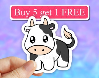 Fuzzy Cow Sticker Cow Sticker Sticker Waterproof Sticker Stickers for ...