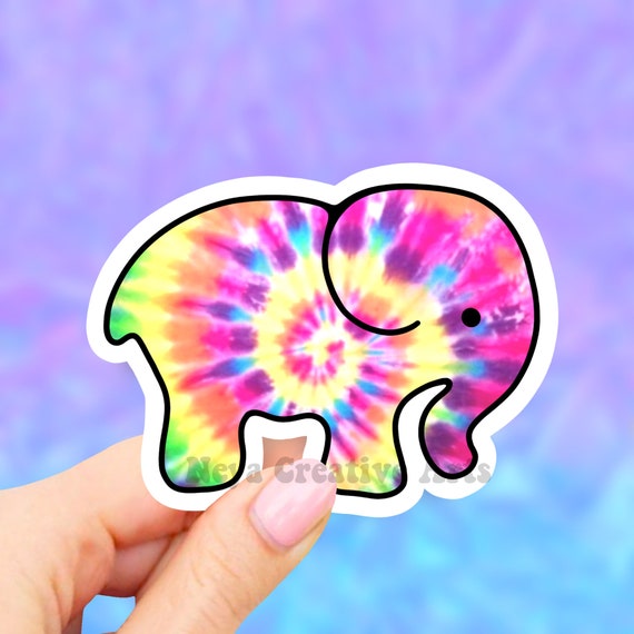 Tie Dye Elephant Sticker Elephant Stickers Laptop Decal | Etsy