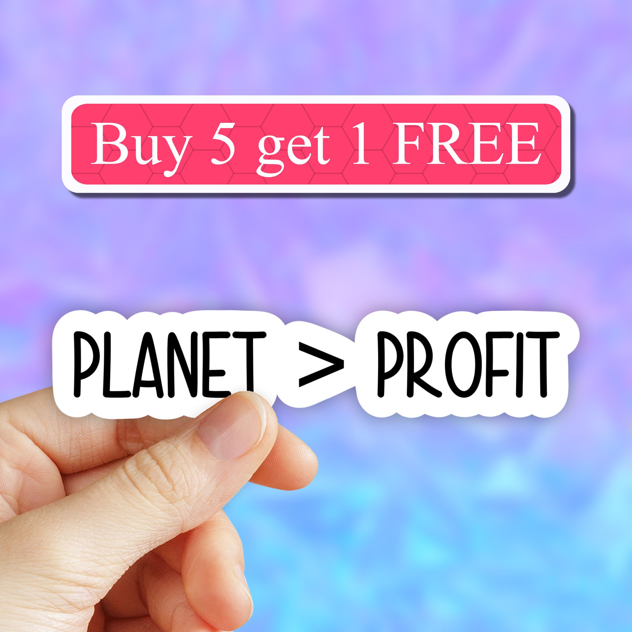 Planet Over Profit Sticker Environmental Stickers Recycle - Etsy