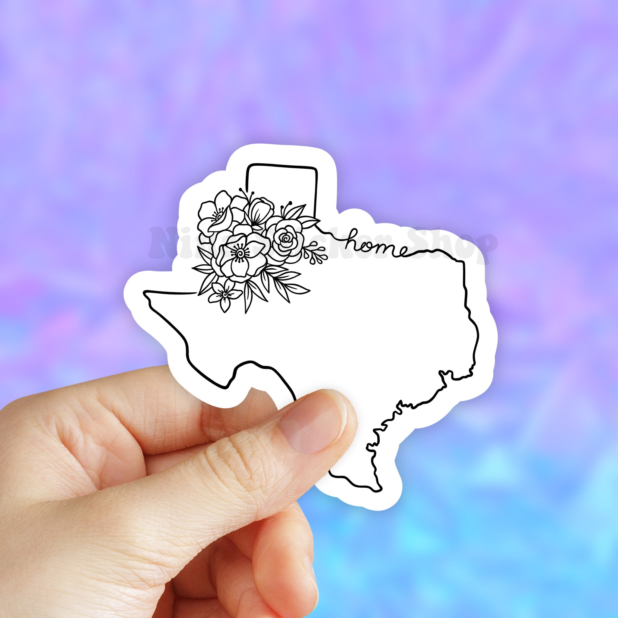 Texas Sticker Floral Texas State Stickers Texas Decal Texas - Etsy UK