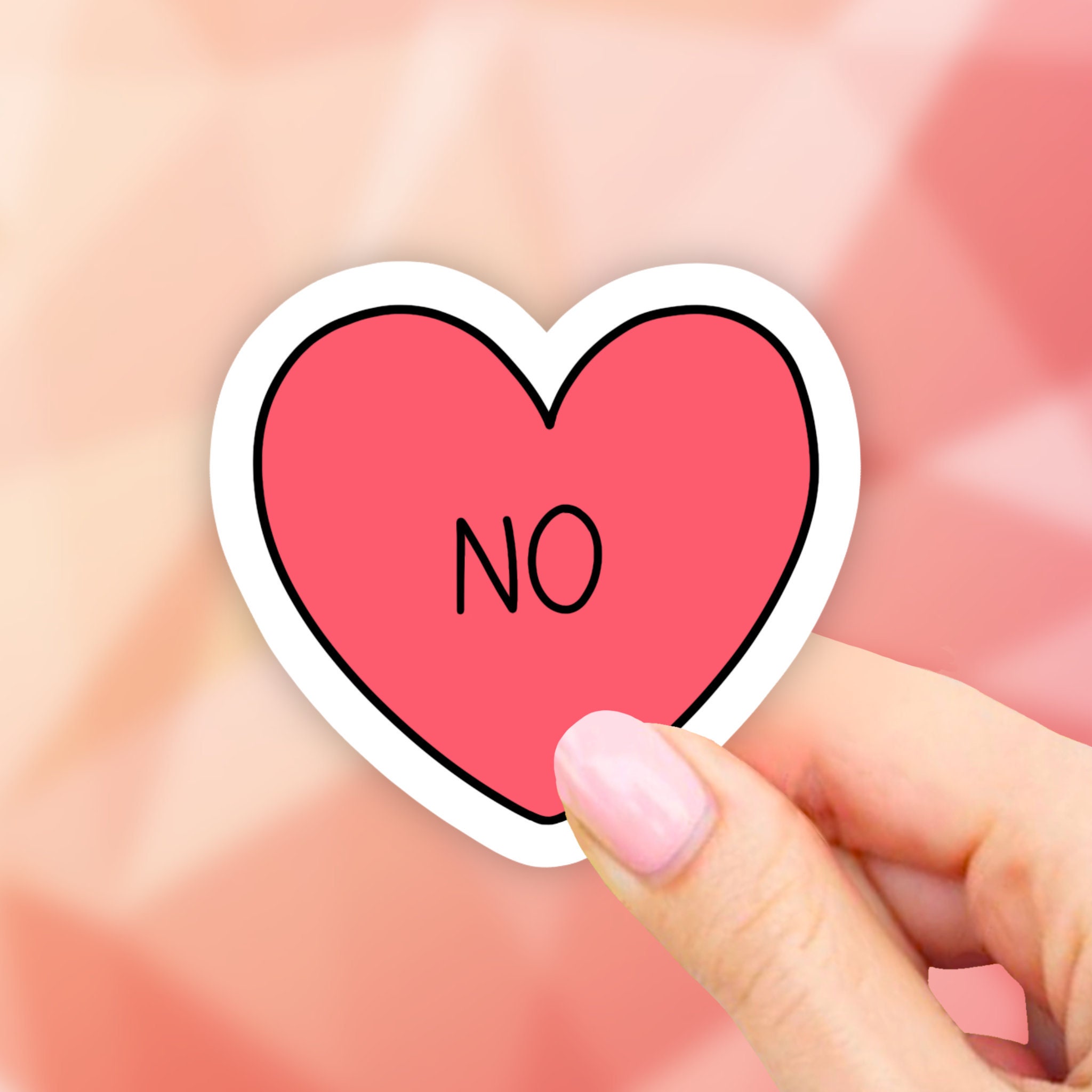 No Heart Sticker Hand Drawn Laptop Stickers Laptop Decal - Etsy