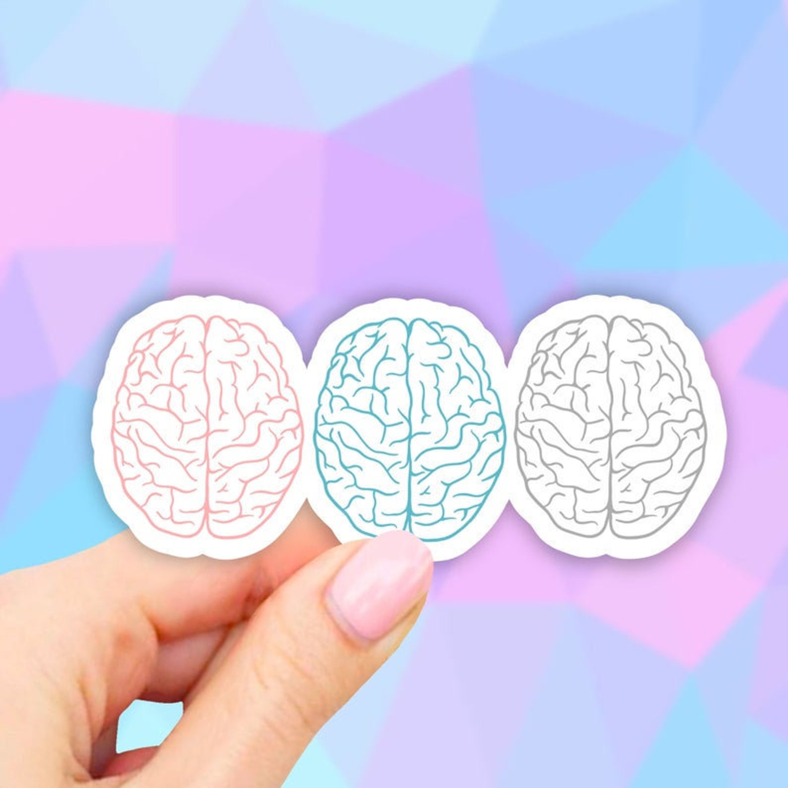 Pastel Brain Sticker Mental Health VSCO Stickers Laptop - Etsy
