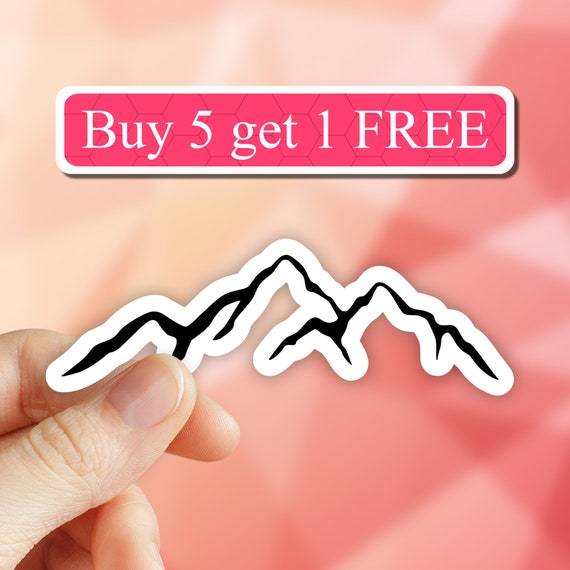 Black Mountains Sticker Mountain Camping Laptop Decals Camp - Etsy
