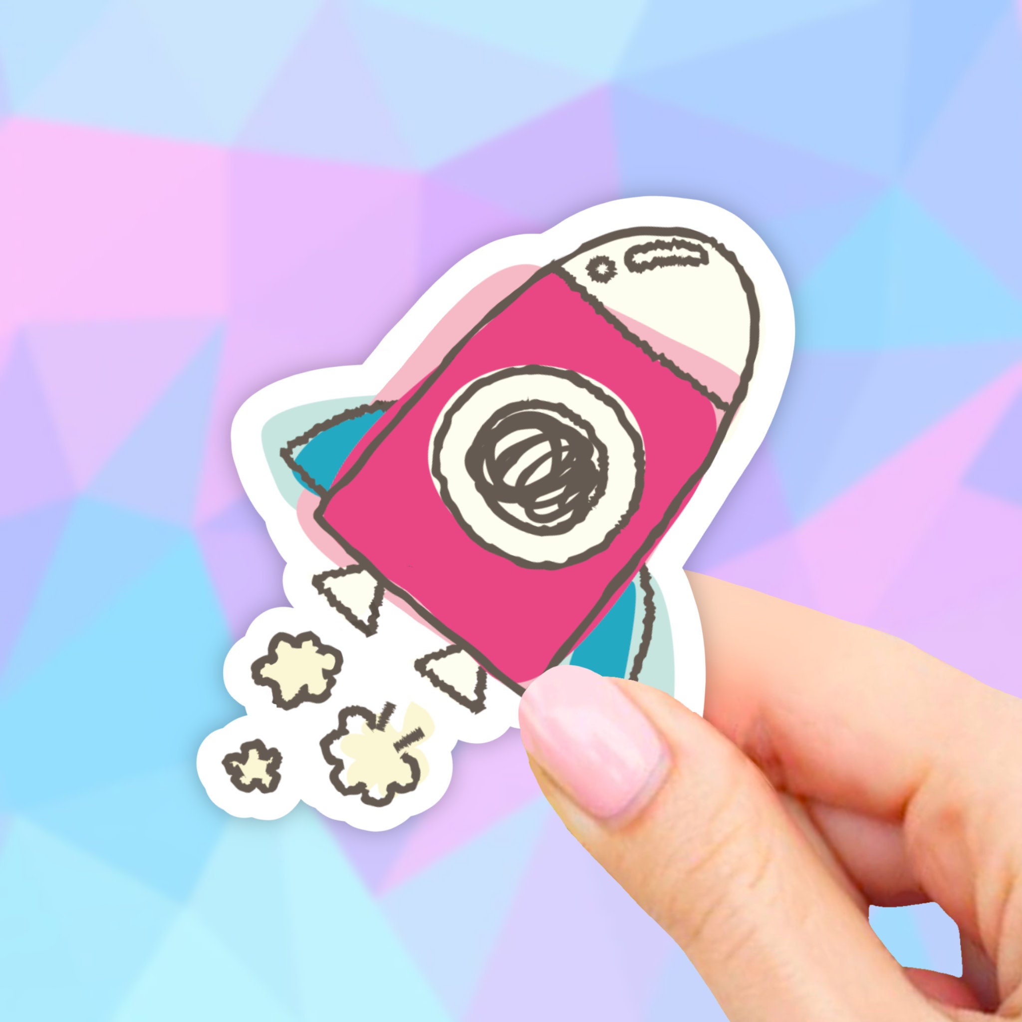 Cute Doodle Spaceship Sticker Space Laptop Stickers Laptop | Etsy