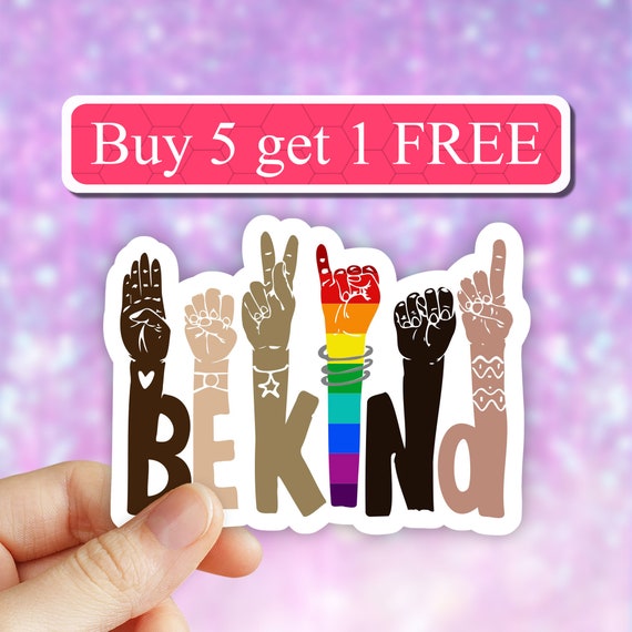 Be Kind Sticker Kindness Stickers Pride Month Stickers - Etsy