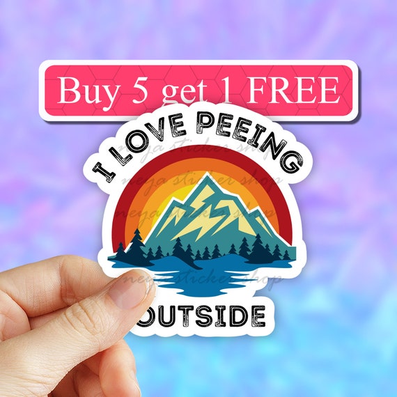 I Love Peeing Outside Camping Sticker Mountain Range Laptop - Etsy