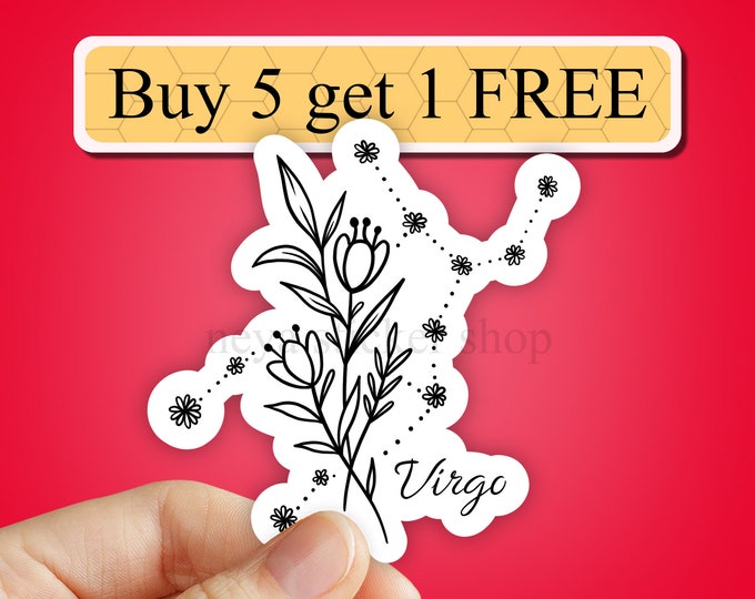 Floral Aries Sticker Zodiac Sticker Pack Constellation - Etsy