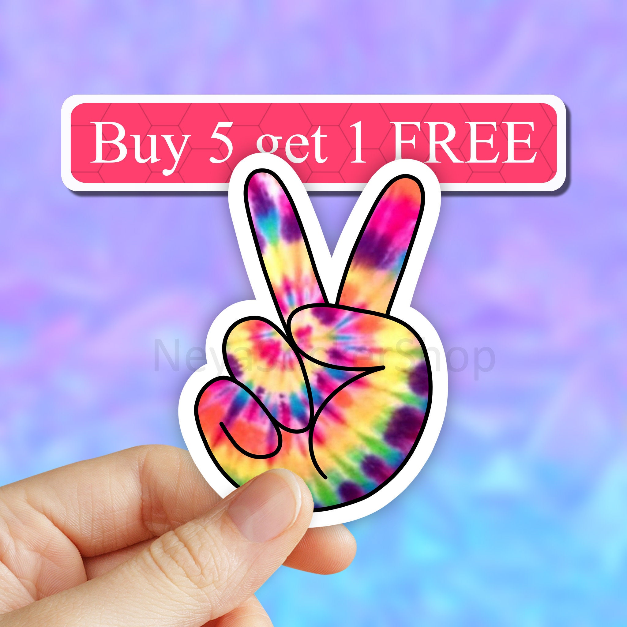 Tie Dye Peace Fingers