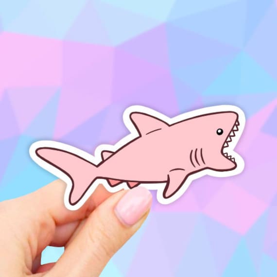 Pink Shark Sticker Ocean Stickers Shark Stickers Vinyl | Etsy