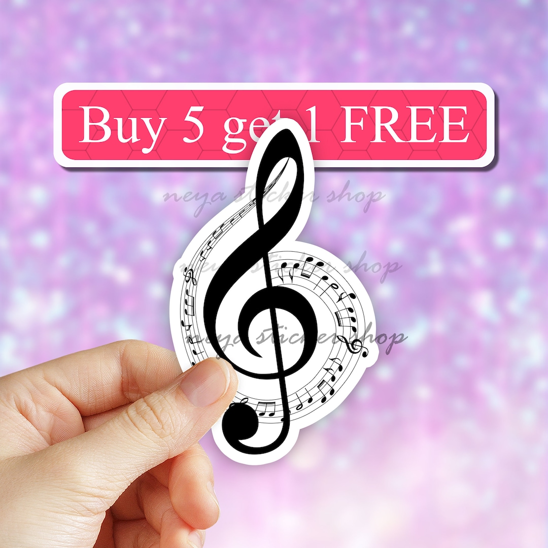 Music Note Sticker, Laptop Sticker, Waterbottle Sticker, Music Lover ...