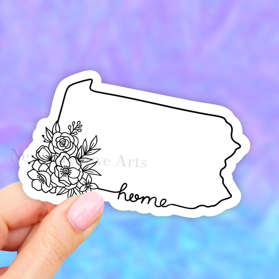 Pennsylvania State Sticker, Water Bottle Stickers, State Stickers, USA ...
