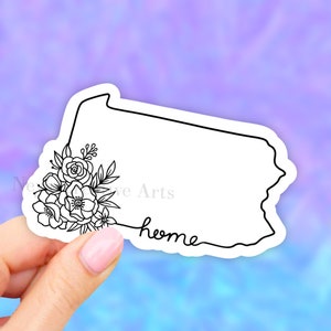 Pennsylvania State Sticker, Water Bottle Stickers, State Stickers, USA ...