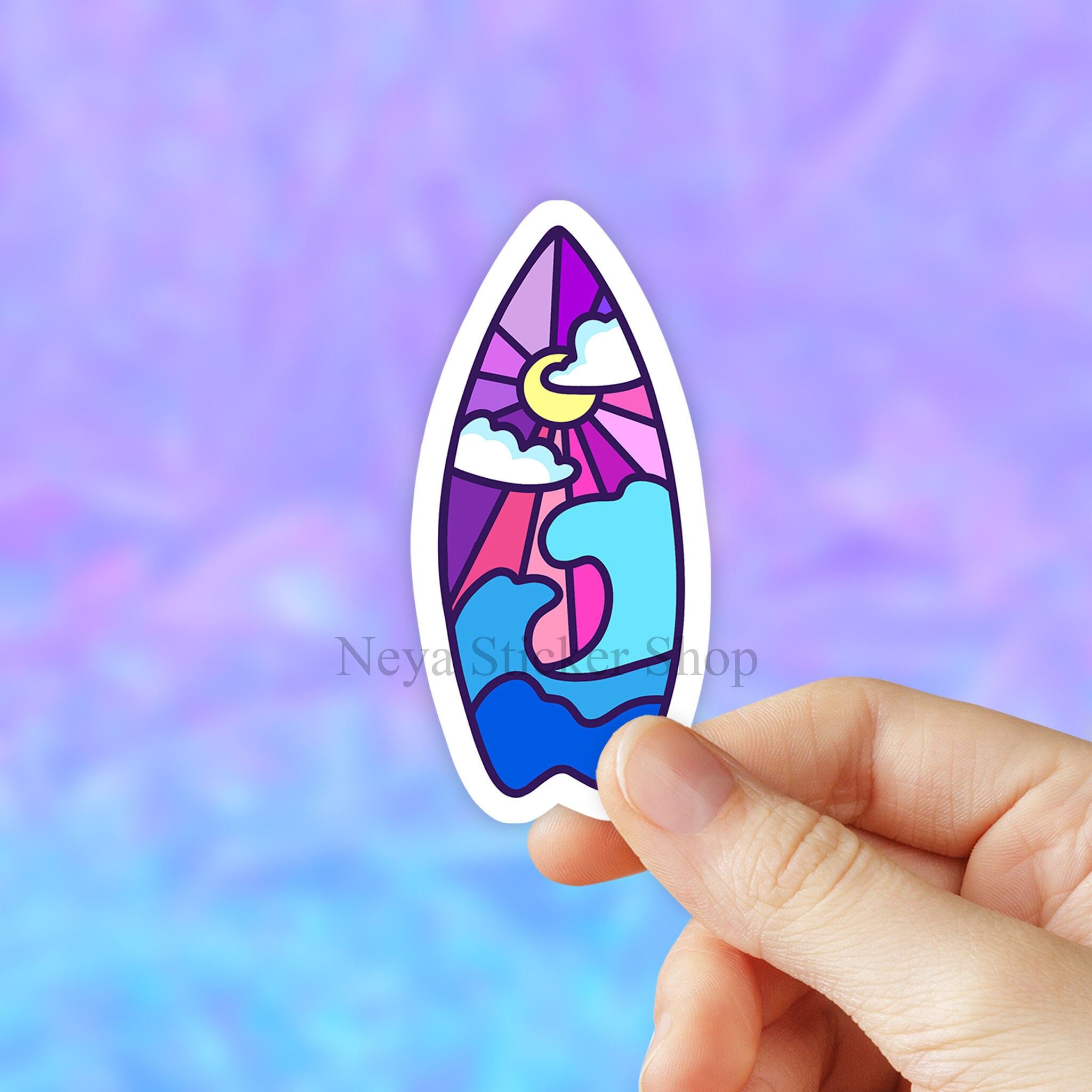 Surf Board Sticker VSCO Stickers Beach Sticker Aesthetic | Etsy