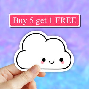Cute Cloud Sticker, Kawaii Stickers, Laptop Decal, Aesthetic Stickers ...