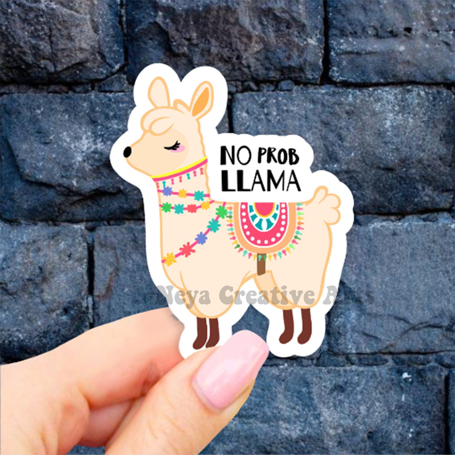 No Prob Llama Sticker VSCO Stickers Drama Llama Laptop | Etsy