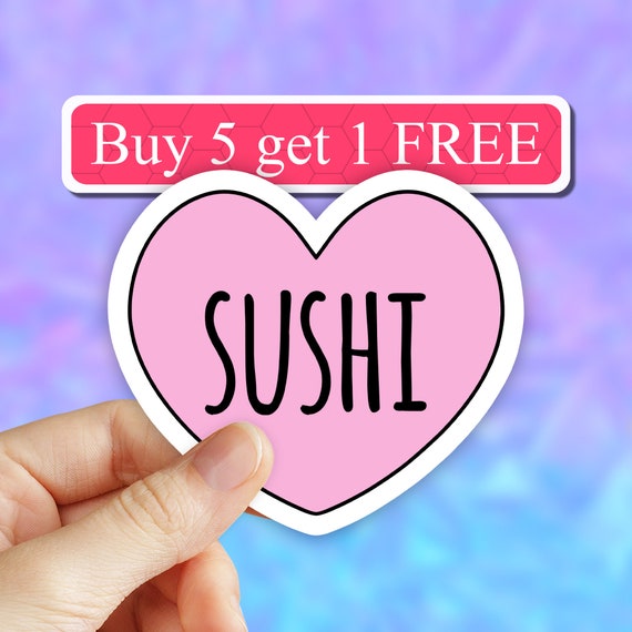 Love Sushi Sticker sushi decal Food Stickers vinyl | Etsy