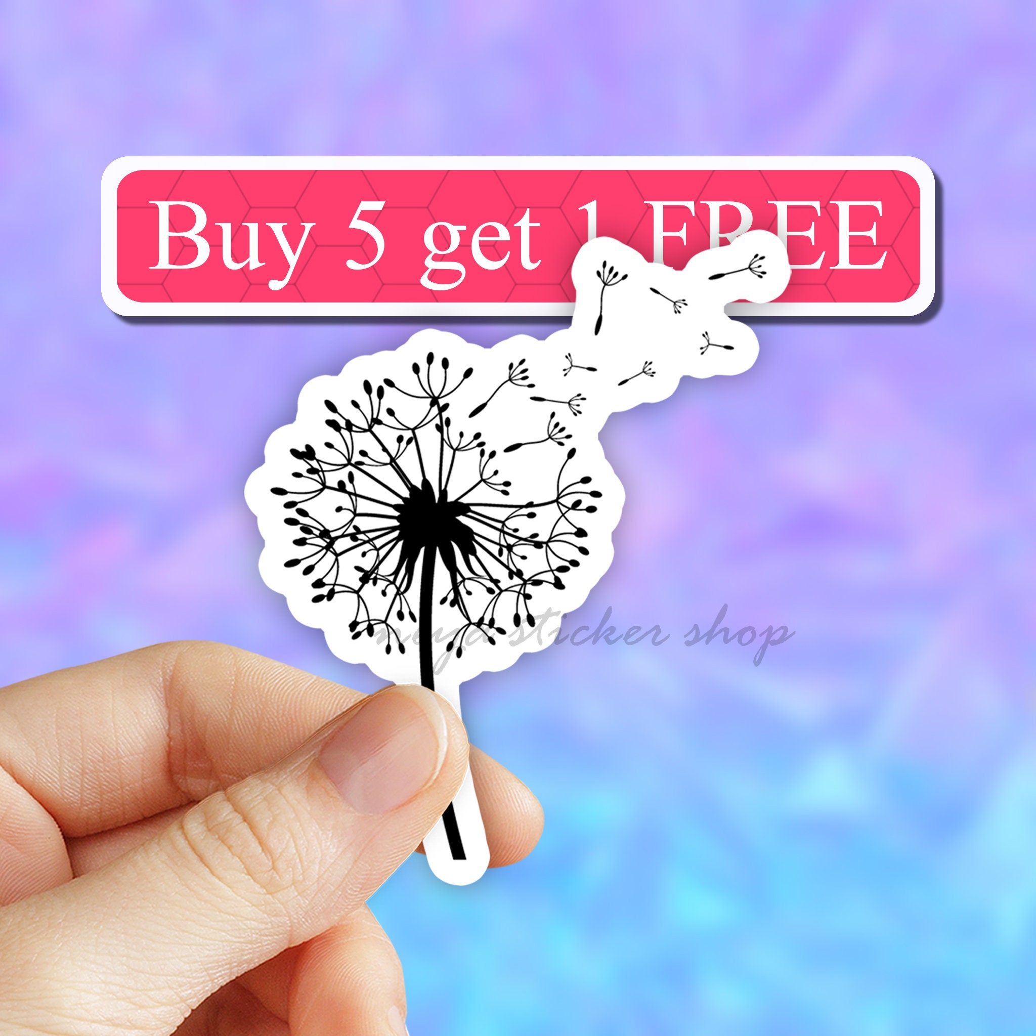 Dandelion Sticker Free Spirit Sticker Plant Life Stickers - Etsy