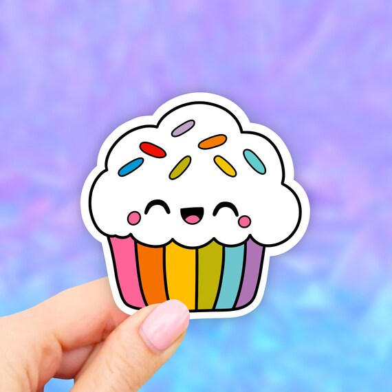 Cute Cupcake Sticker Waterbottle Stickers Laptop Stickers | Etsy