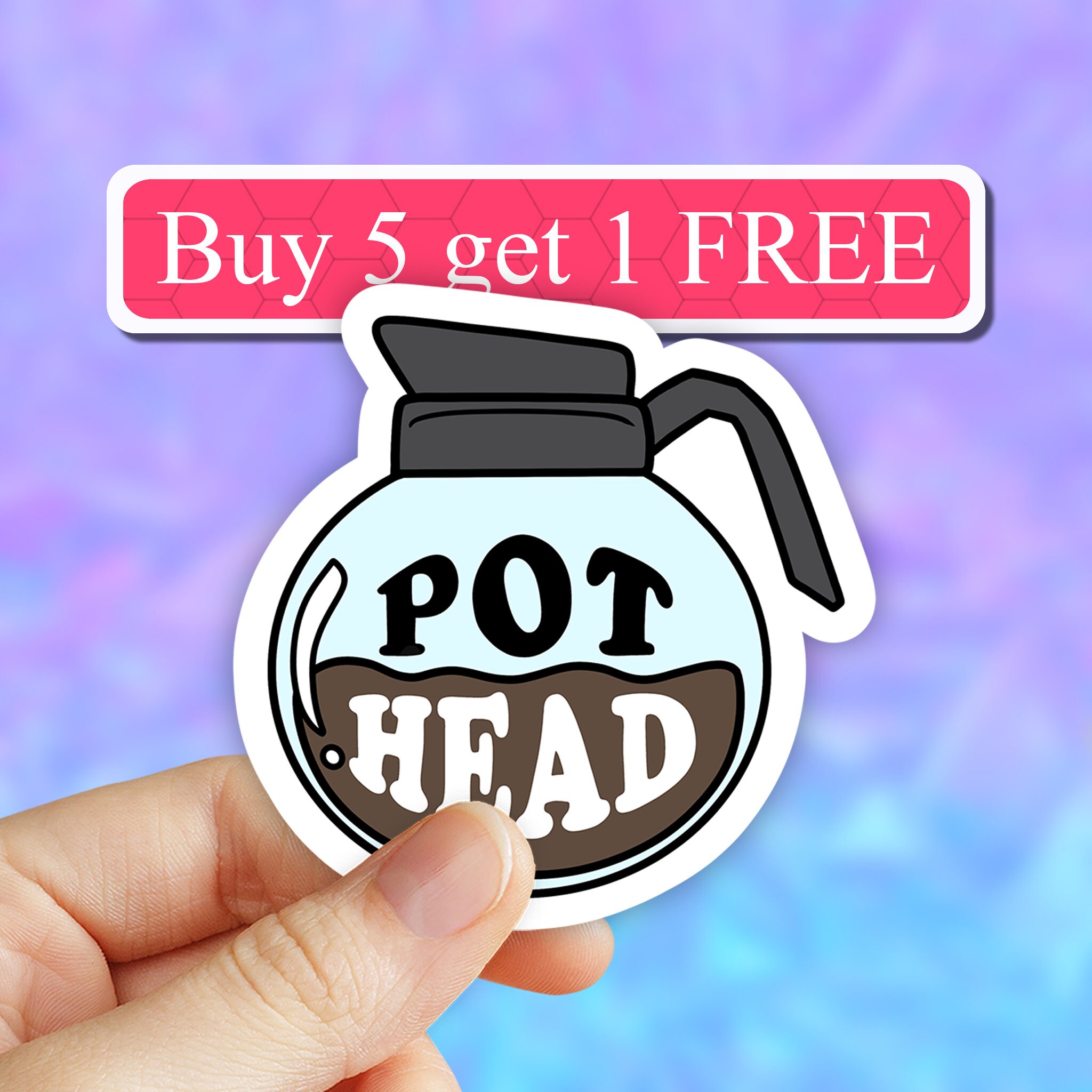 Pot Head Coffee Sticker Coffee Laptop Stickers Coffee - Etsy