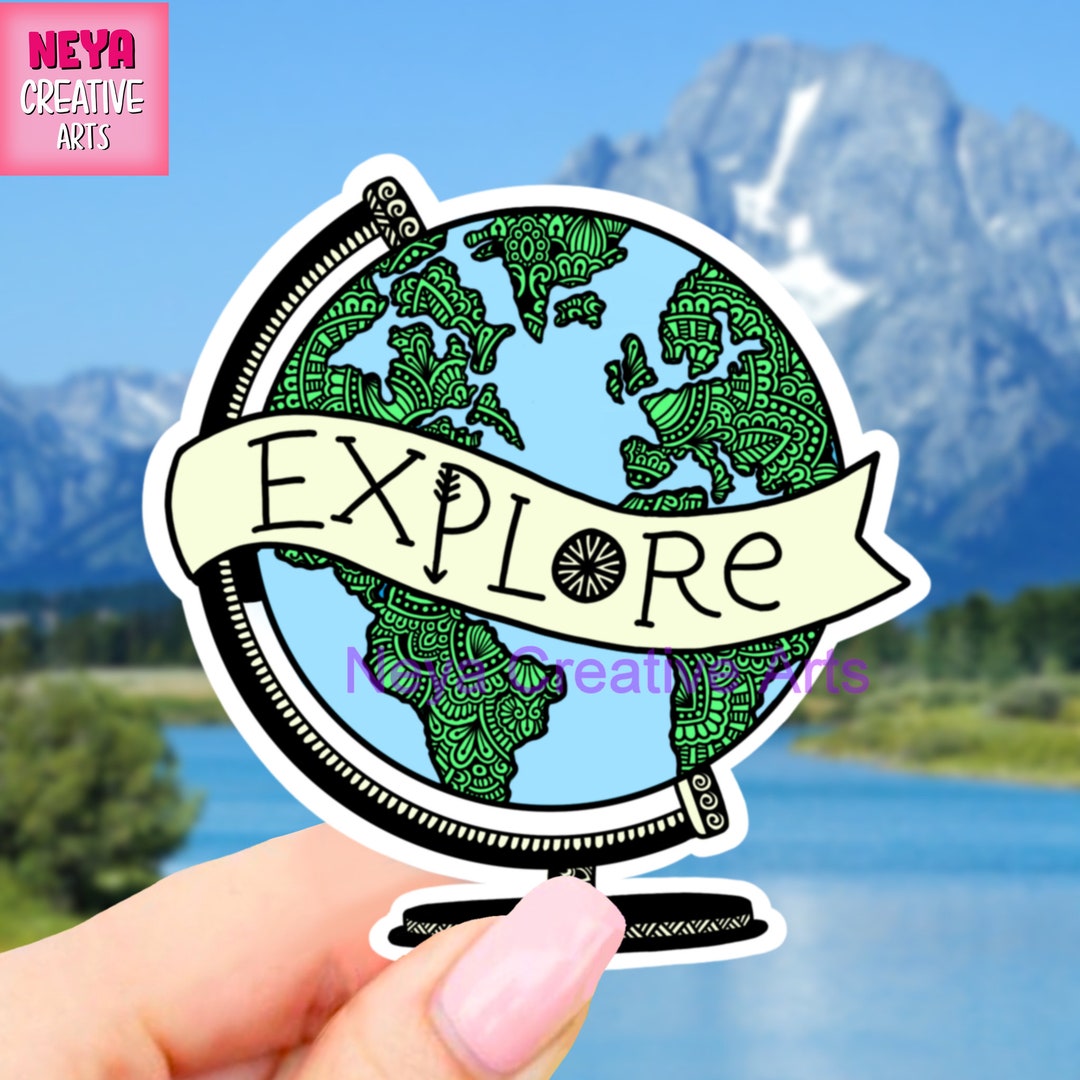 Explore GLOBE Sticker, Travel Stickers, Laptop Stickers, Adventure ...