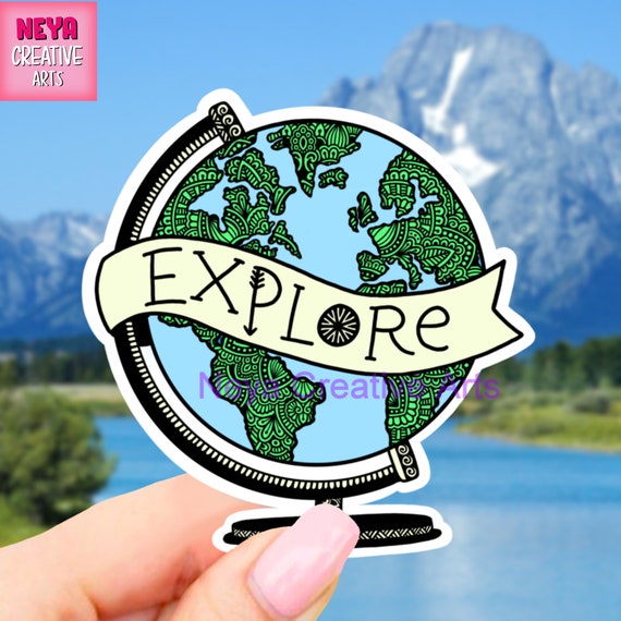 Explore GLOBE Sticker Travel Stickers Laptop Stickers | Etsy