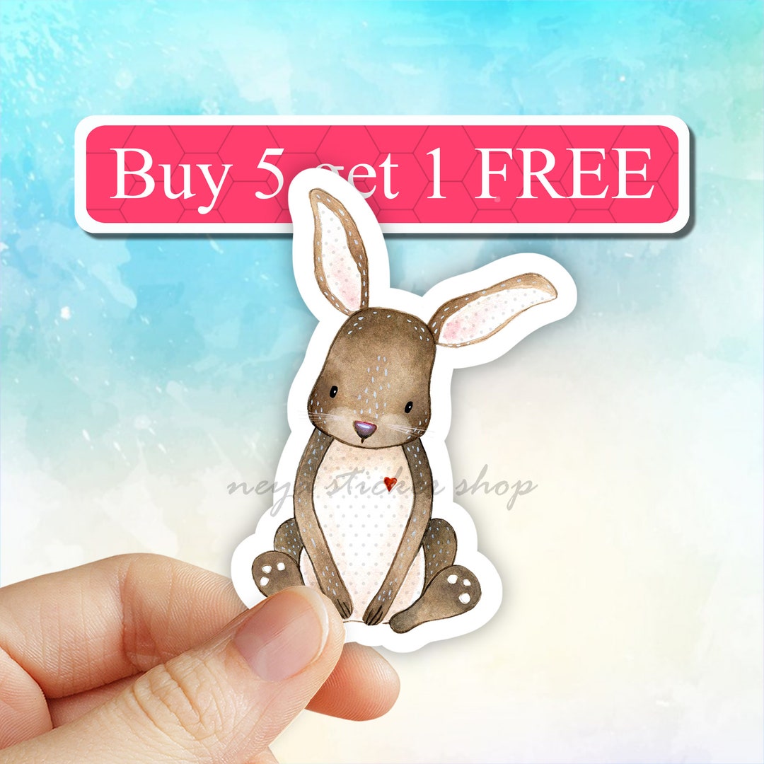 Cute Bunny Sticker, Bunny Rabbit Sticker, Woodland Animals, Furry ...