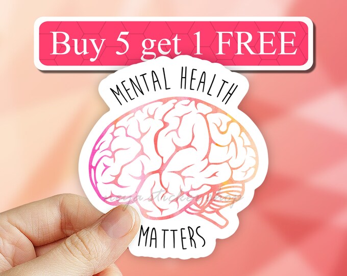 Brain Mental Health Matters Sticker, Mental Health Sticker, VSCO ...