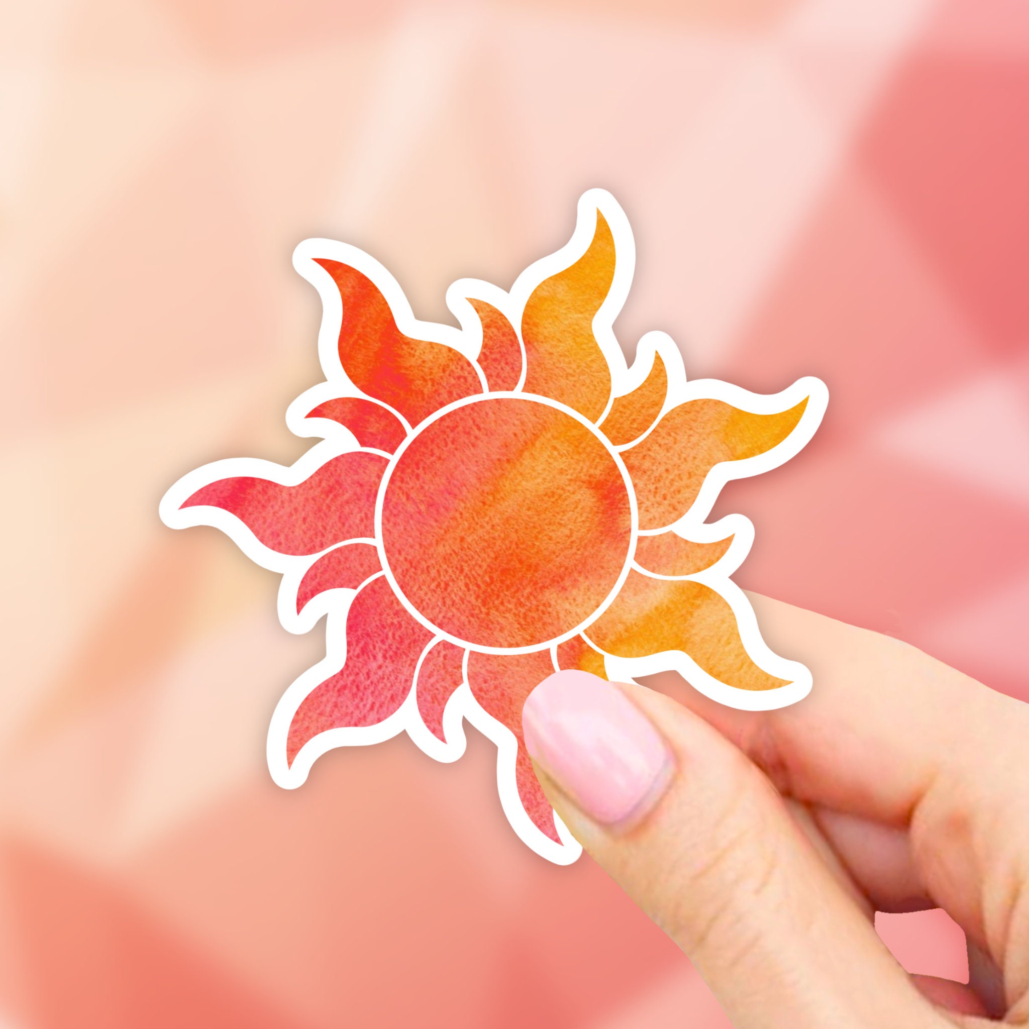 Watercolor Sun Sticker Vinyl Stickers VSCO Stickers Laptop | Etsy