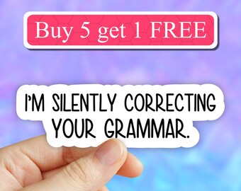 Grammar Sticker Pack English Teacher Stickers for Water - Etsy