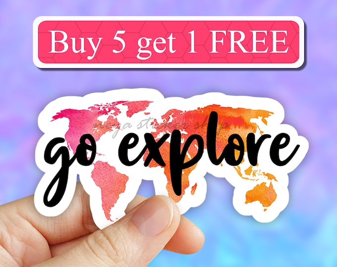 Map Travel Sticker World Map Sticker Adventure Sticker - Etsy