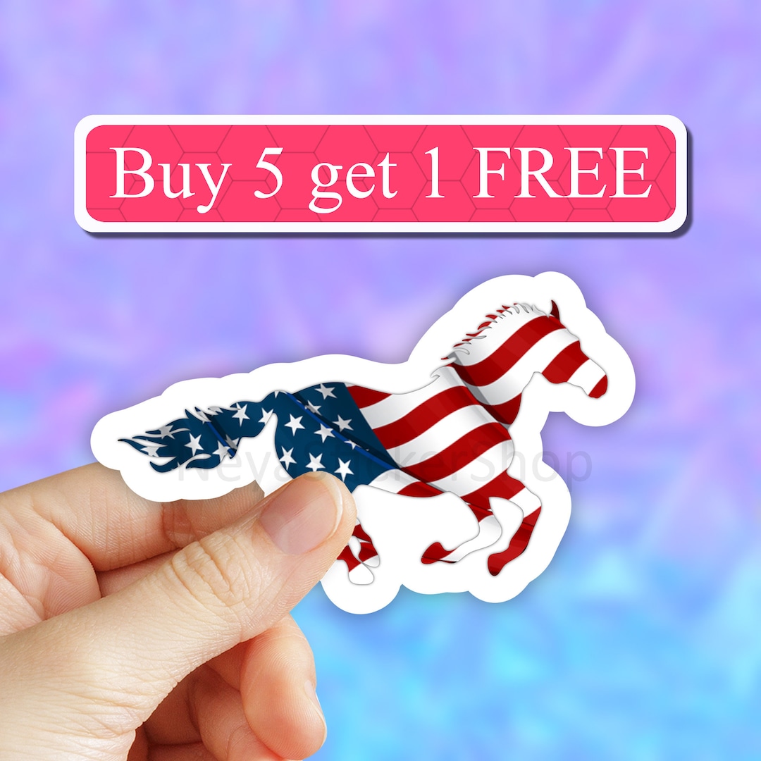 USA Flag Horse Sticker American Flag Laptop Stickers VSCO - Etsy