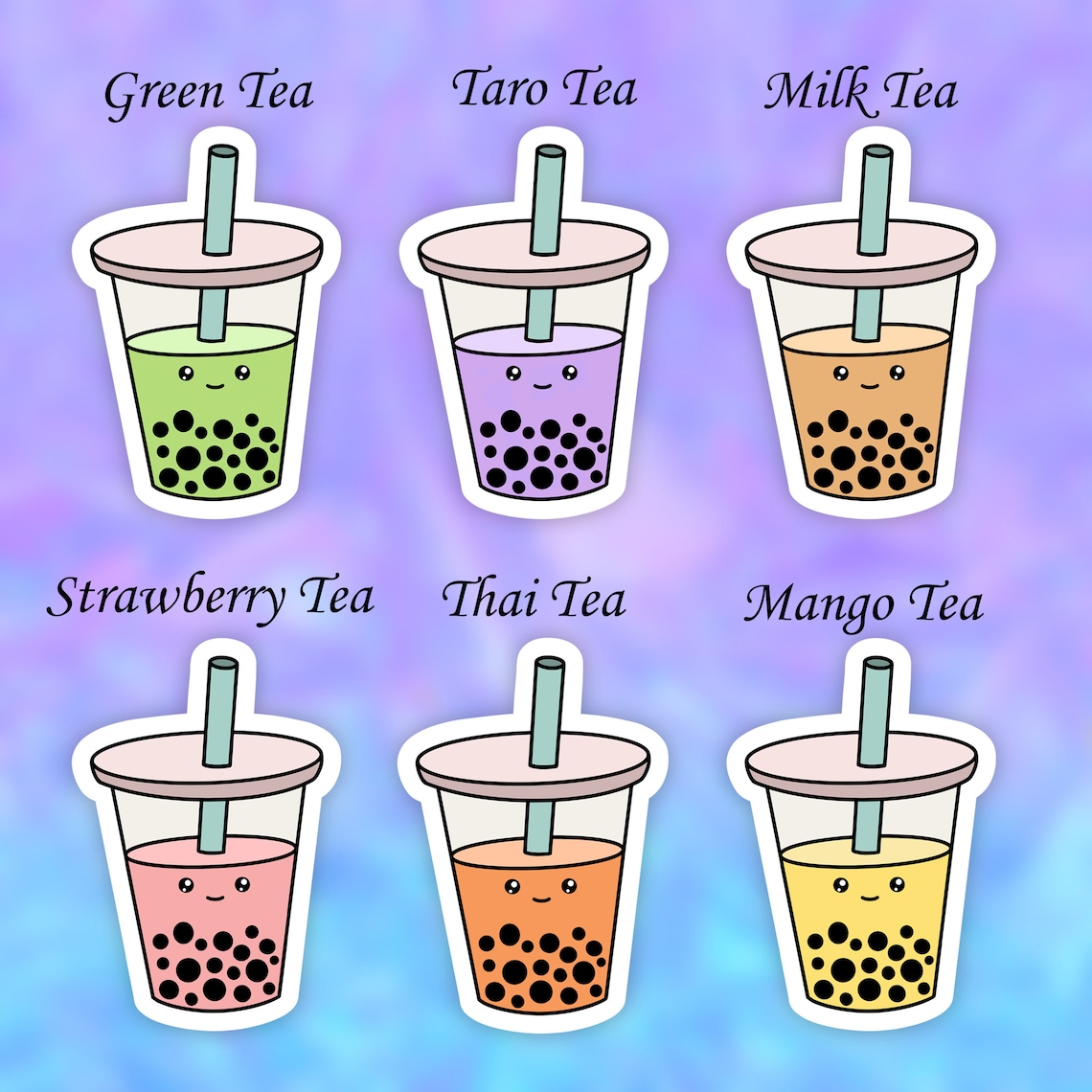 Boba Sticker Boba Bubble Tea Sticker Cute boba tea Stickers | Etsy
