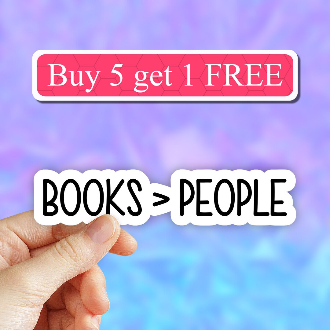Books Over People Sticker, Banned Books Club, Funny Reading Sticker ...