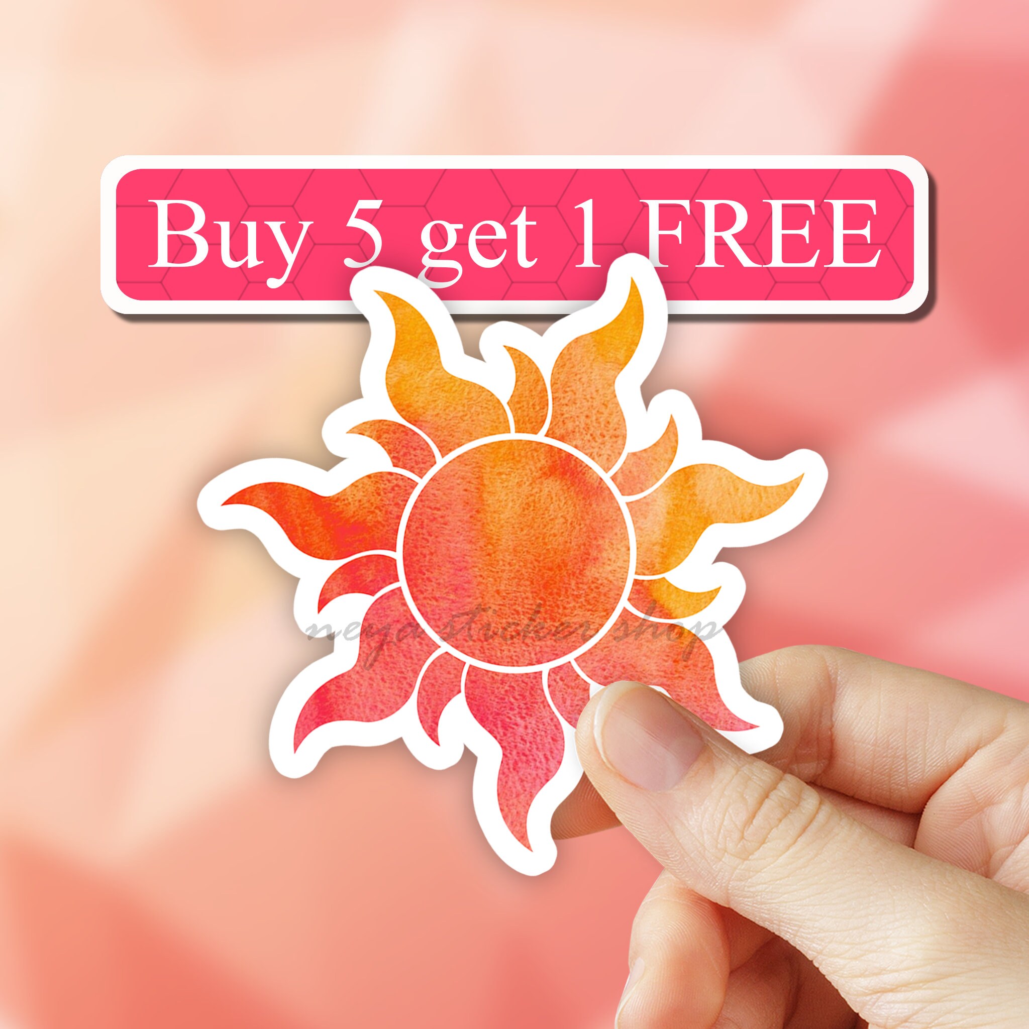 Watercolor Sun Sticker Vinyl Stickers VSCO Stickers Laptop - Etsy